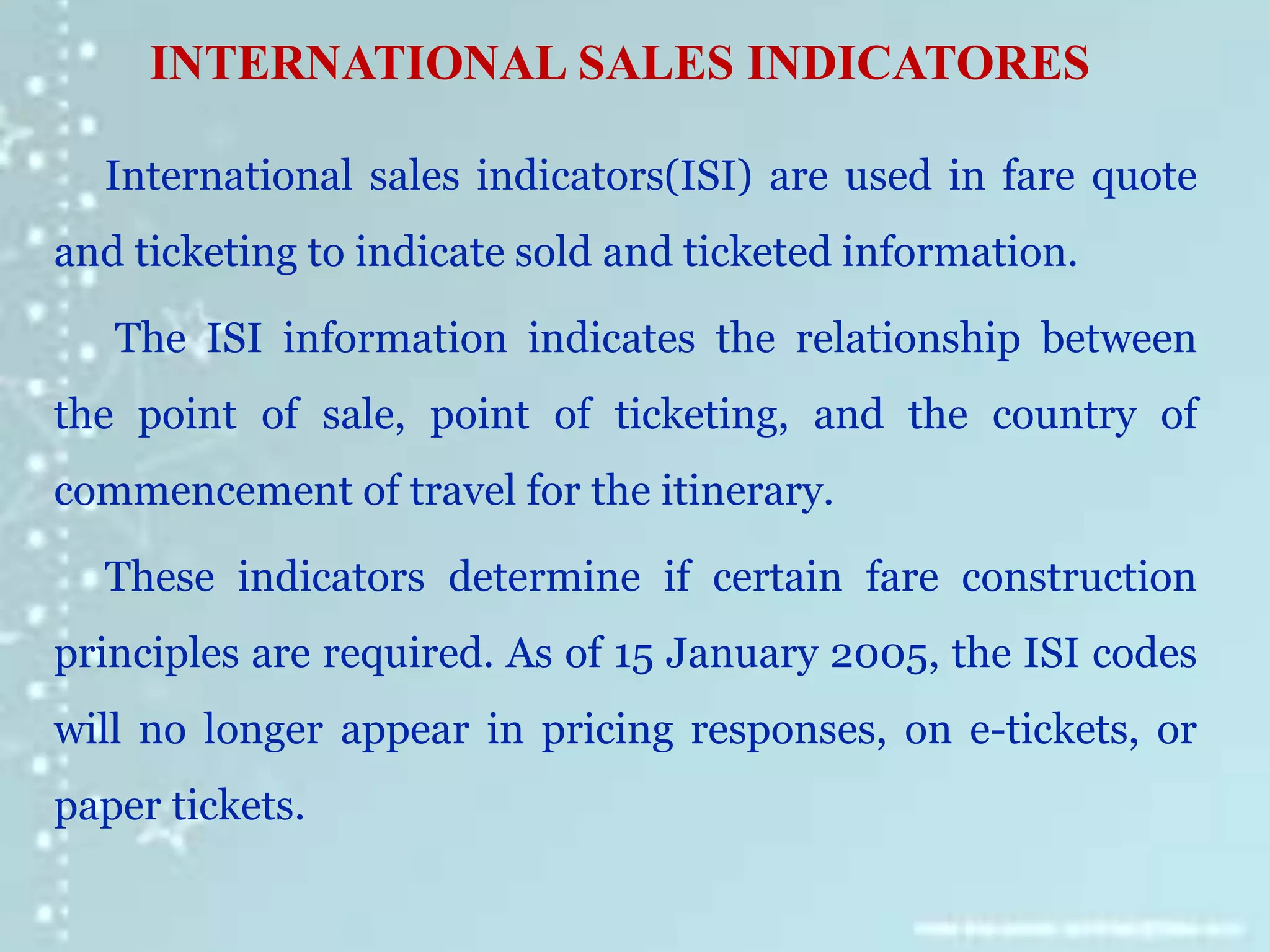 International sales indicatores | PPTX