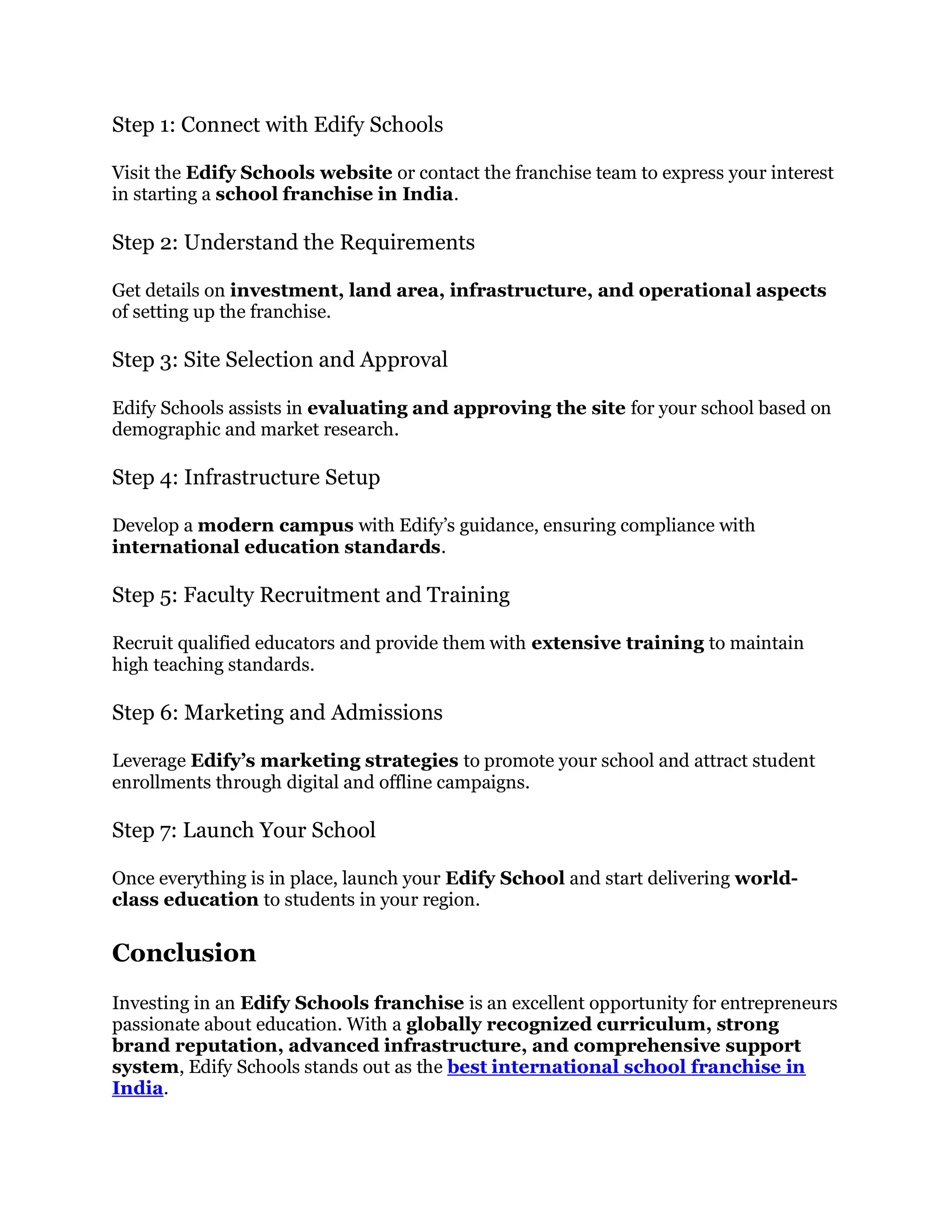 International School Franchise Opportunity in India with Edify Schools ...