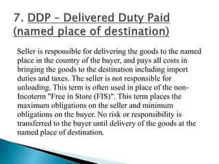 INTERNATIONAL SHIPPING TERMS , INCOTERMS | PDF