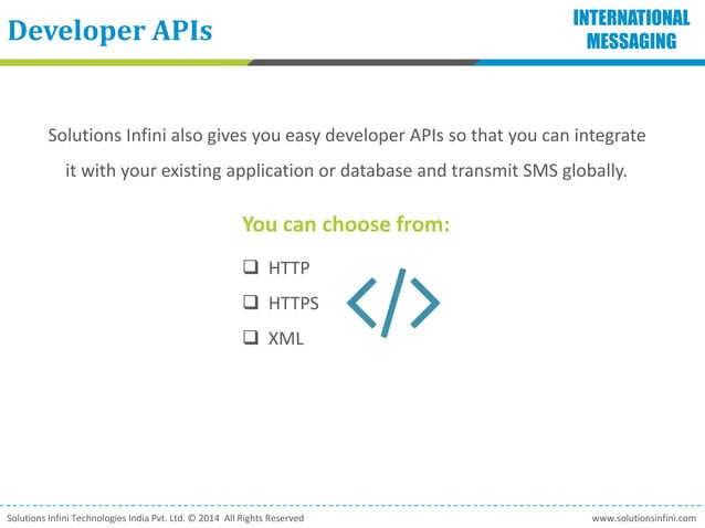 International sms - Solutions Infini Technologies Pvt.Lmt