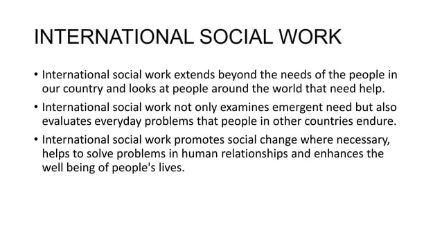 International social work | PPTX