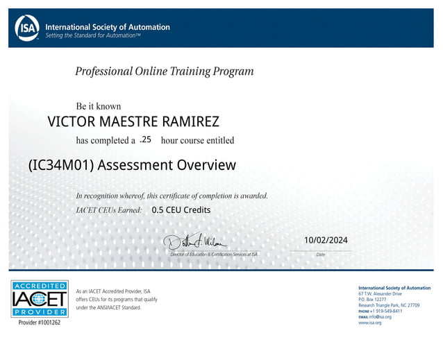 International Society of Automation - Assessment Overview | PDF