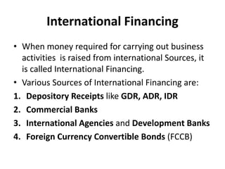 International Sources of Finance | PPTX