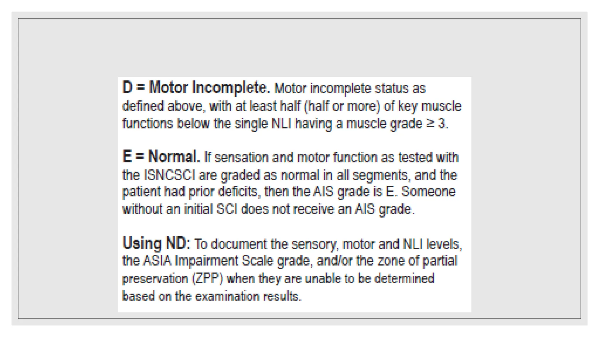 International standards for neurological classification of spinal cord ...