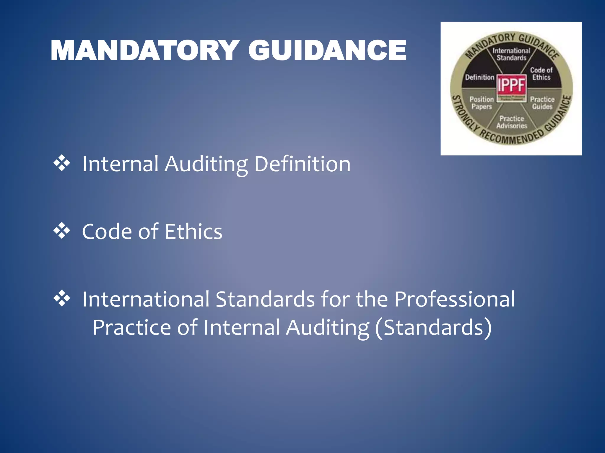 International standards for the professional practice of internal ...