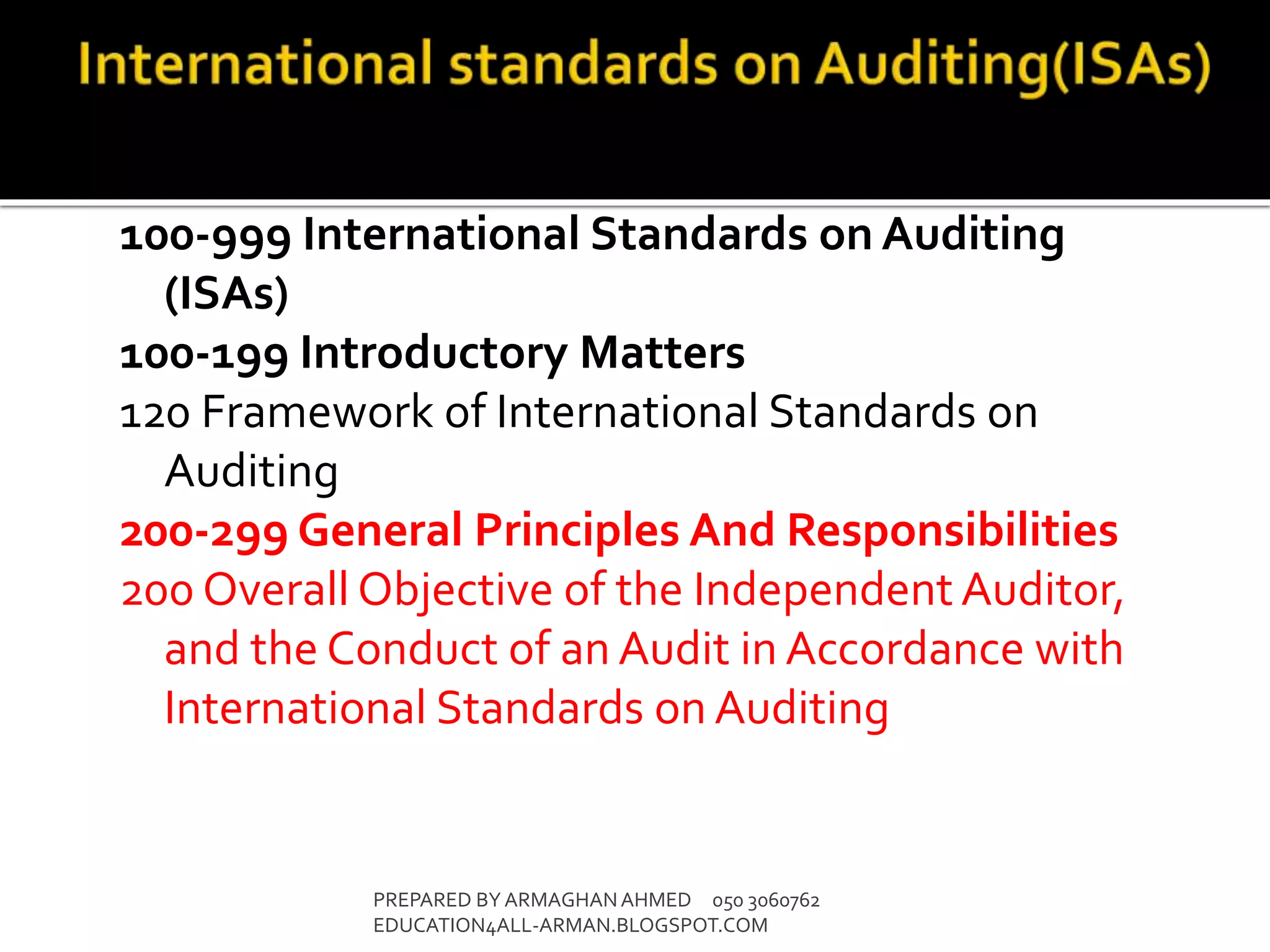 International standards on auditing(is as) | PPTX