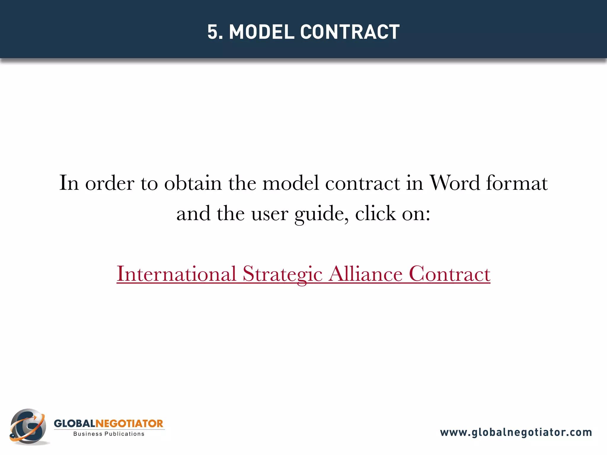 INTERNATIONAL STRATEGIC ALLIANCE CONTRACT TEMPLATE | PDF