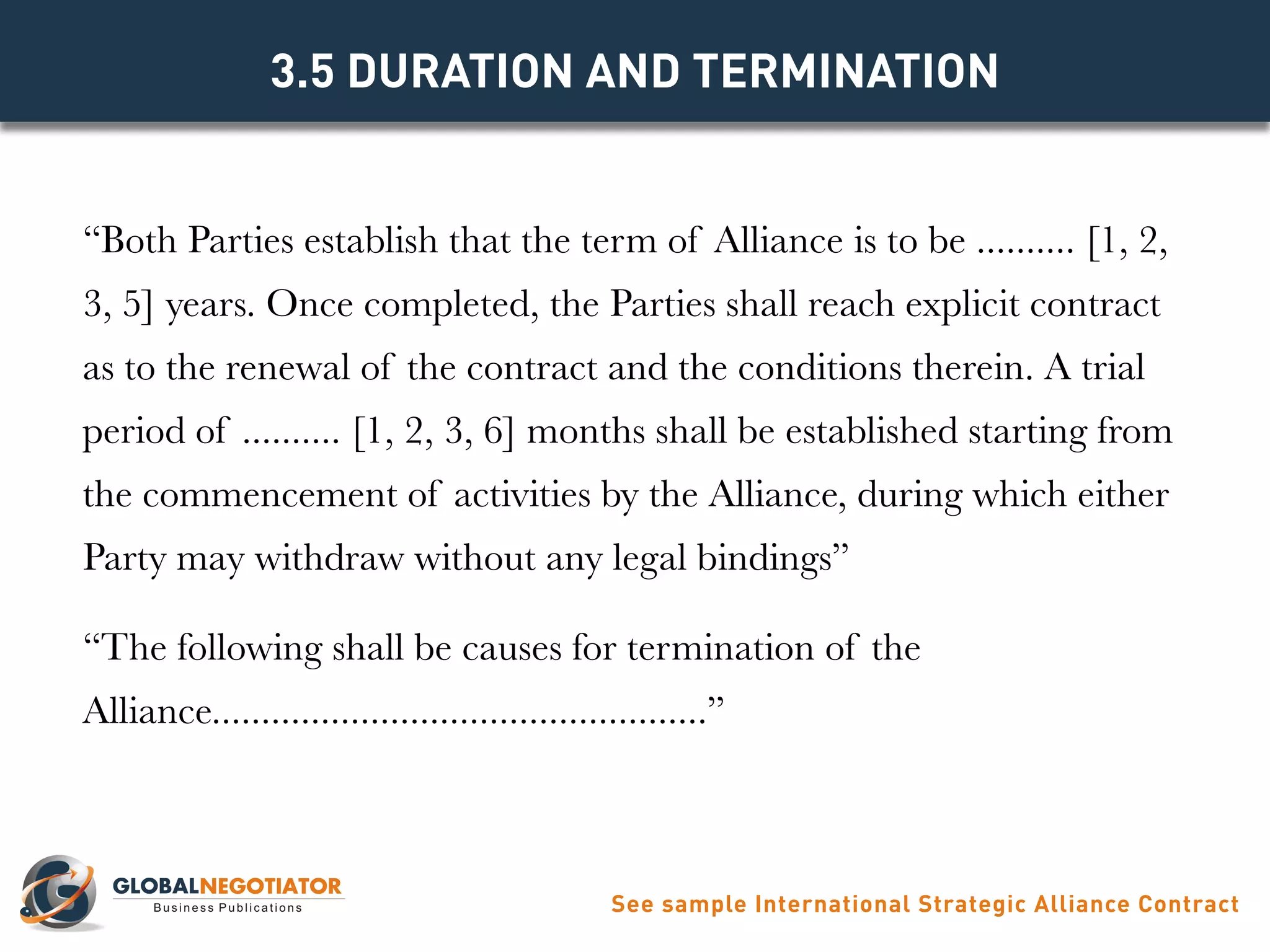 INTERNATIONAL STRATEGIC ALLIANCE CONTRACT TEMPLATE | PDF