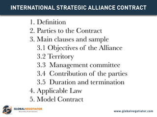 INTERNATIONAL STRATEGIC ALLIANCE CONTRACT TEMPLATE | PDF