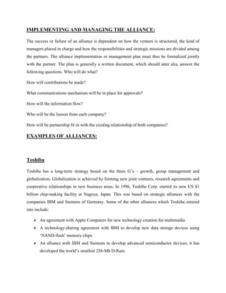 International strategic alliances | DOCX