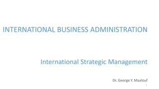 International strategic management p1 | PPT