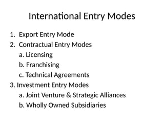 INTERNATIONAL STRATEGIES POWERPOINT SLIDES | PPT