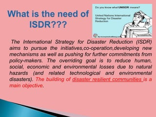 International strategies for disaster reduction tam 2014-04 | PPTX