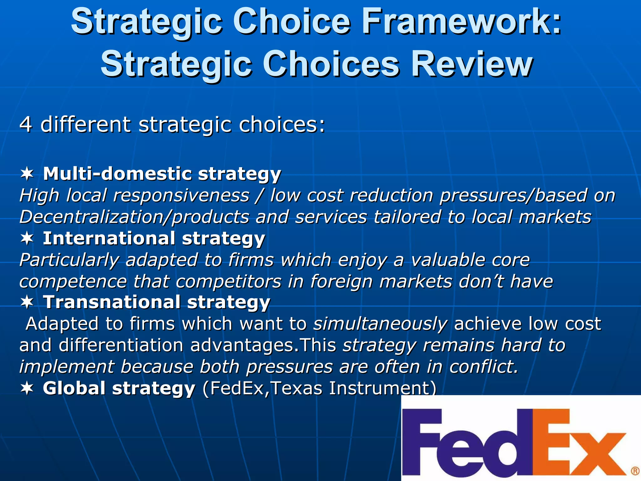 International Strategy Fed Ex Presentation | PPT | Logistics | Business