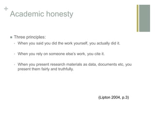 Academic honesty | PPTX