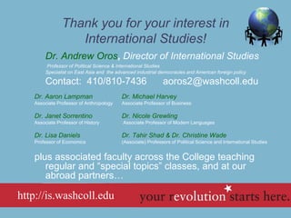 International studies at washington college | PPT