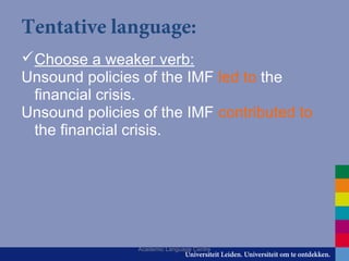 International studies hedging and tentative language(2) | PPT