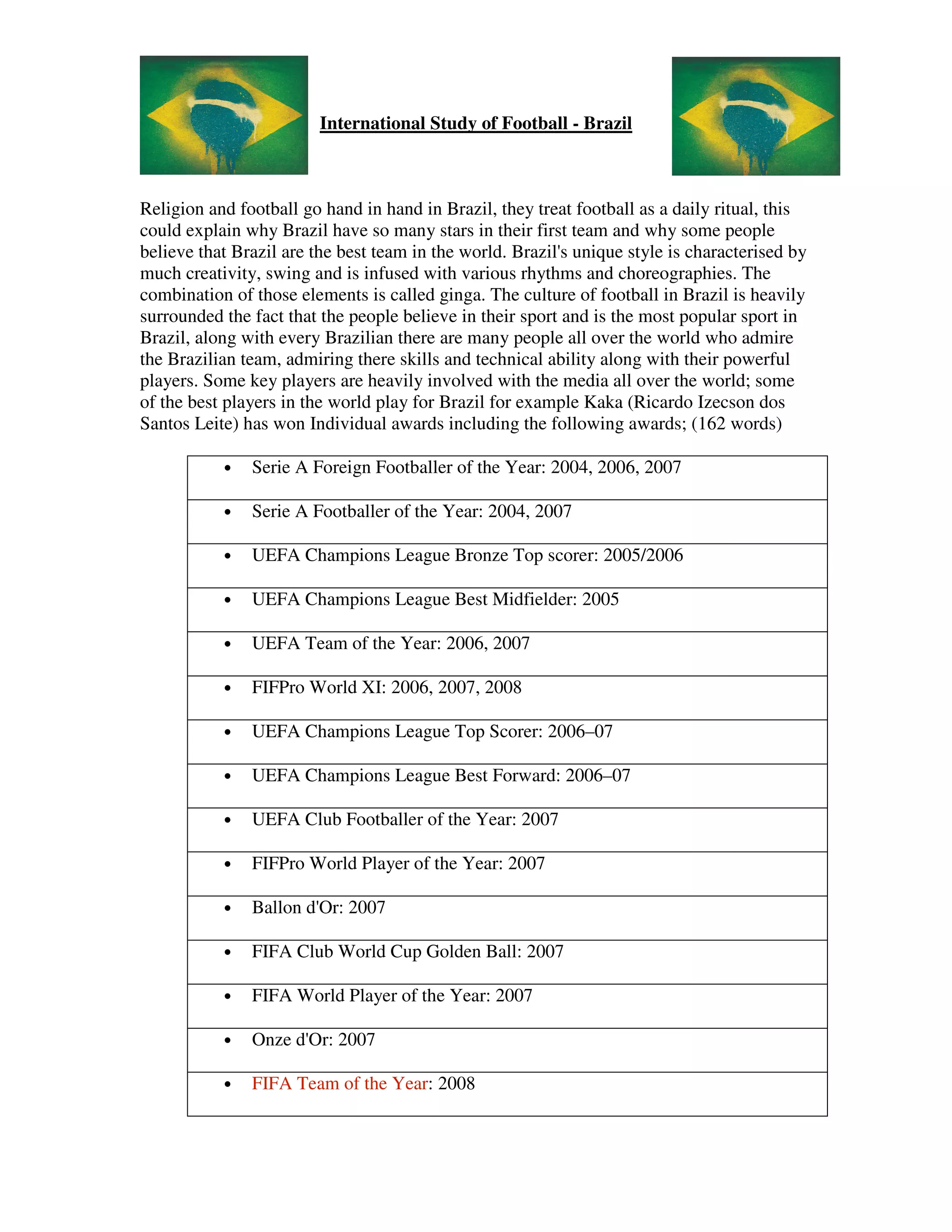 A2 Example International Study of Football | PDF