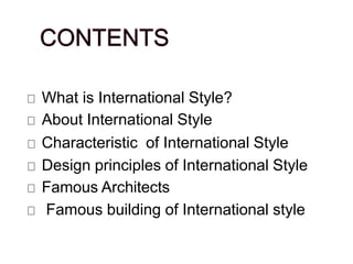 ppt on international style of architecture | PPTX
