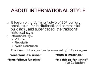 ppt on international style of architecture | PPTX