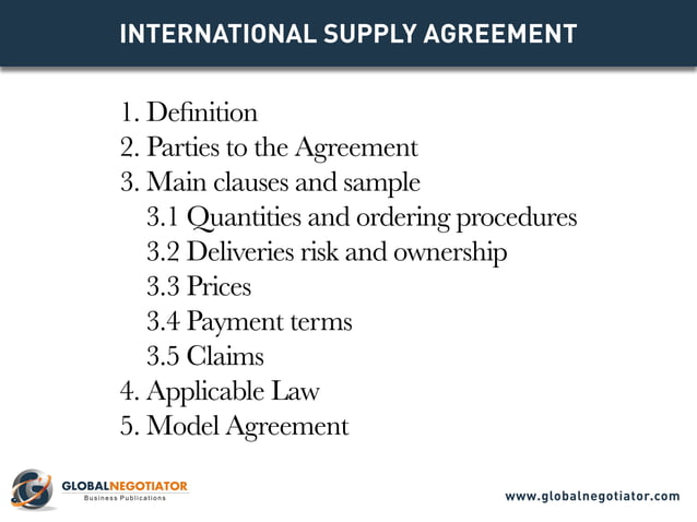 INTERNATIONAL SUPPLY AGREEMENT TEMPLATE | PDF | Business | Business and ...