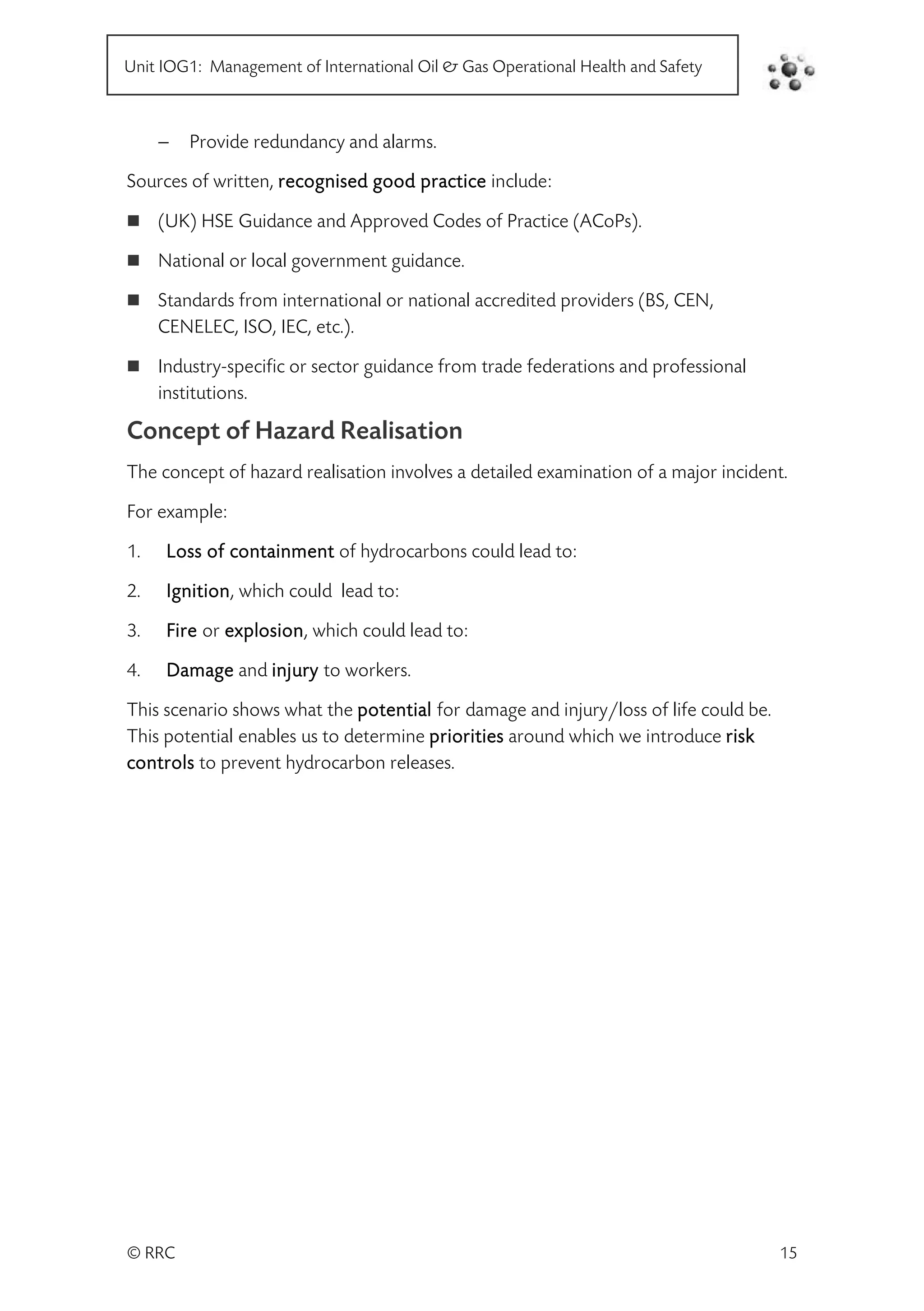 International technical certificate in oil and gas operational safety ...