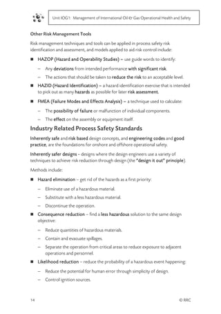 International technical certificate in oil and gas operational safety ...