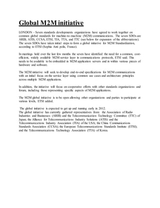 International Telecom Standardization Bodies | DOCX