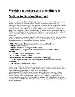 International Telecom Standardization Bodies | DOCX