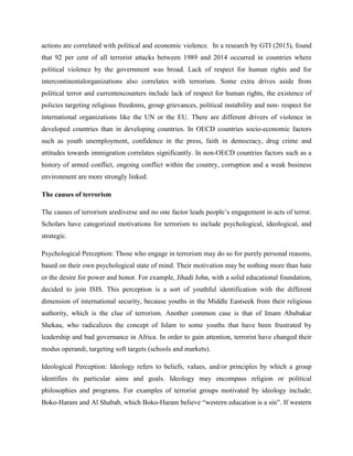International terrorism scope, causes and the role of education in ...