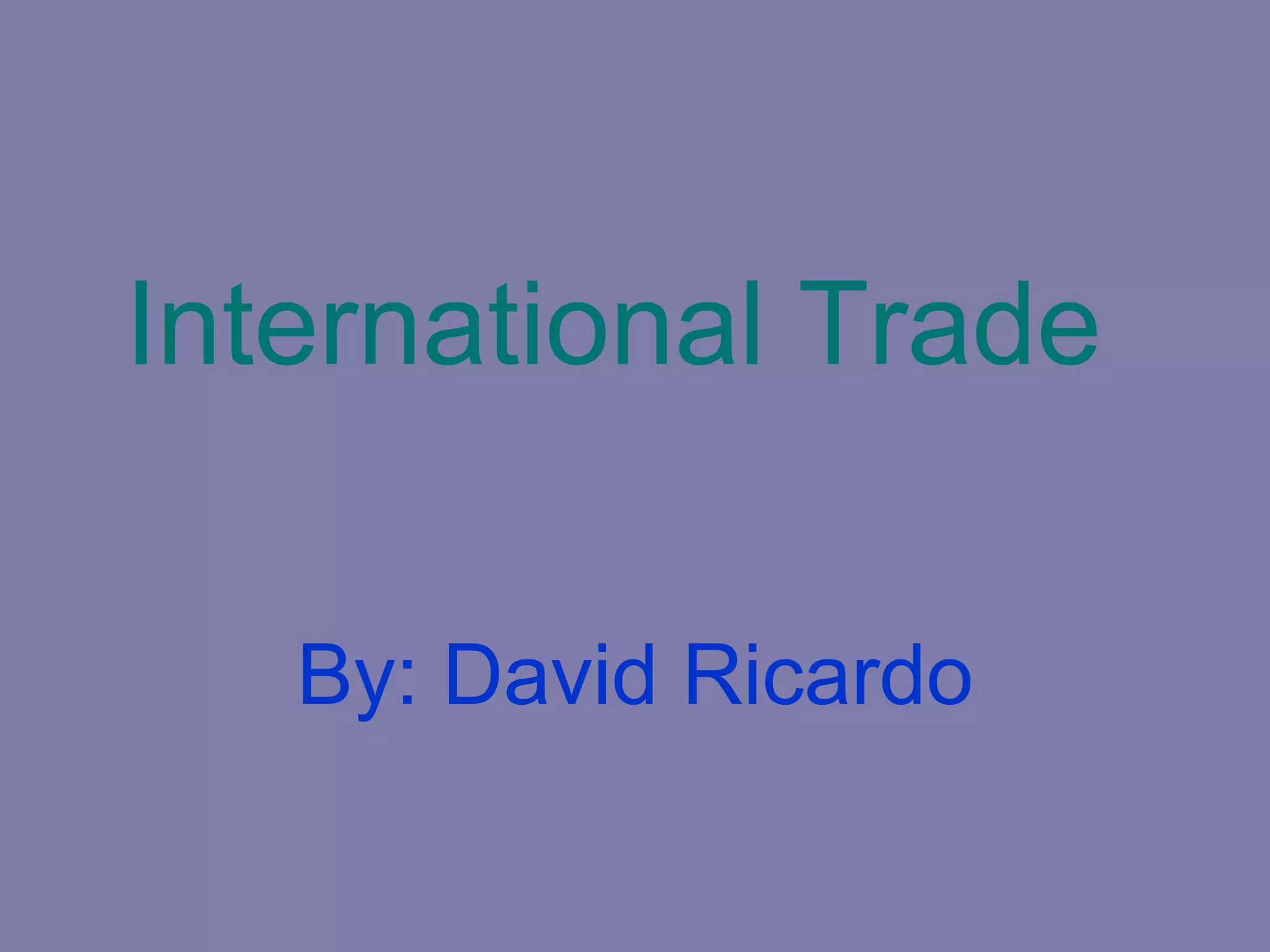 International trade | PPT