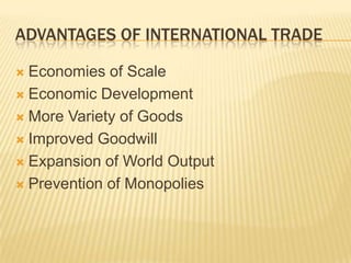 International trade | PPTX | Commodities | Economy
