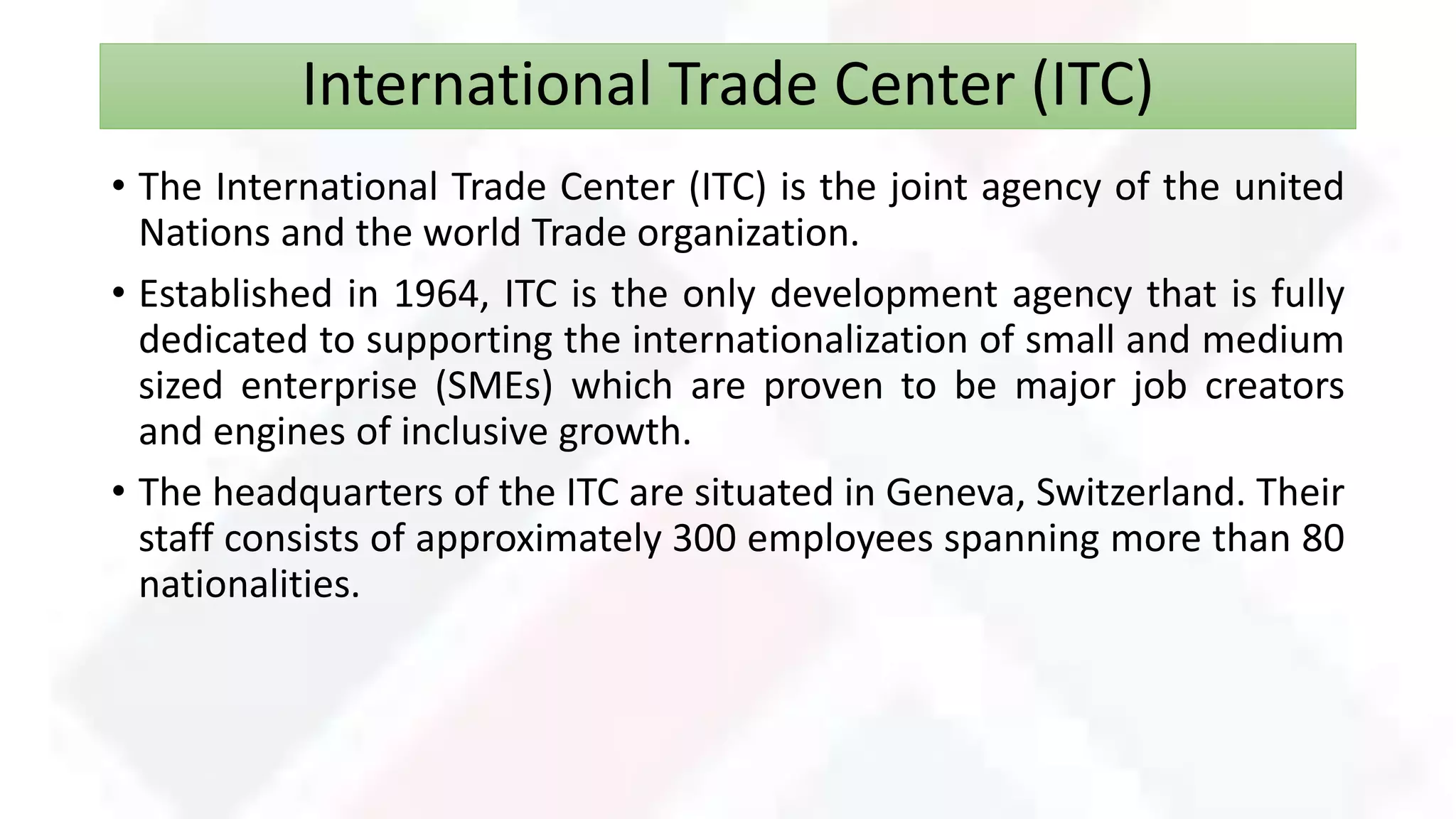 International trade center | PPTX | Small and Medium-sized Business ...