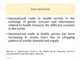International trade in health services | PPTX
