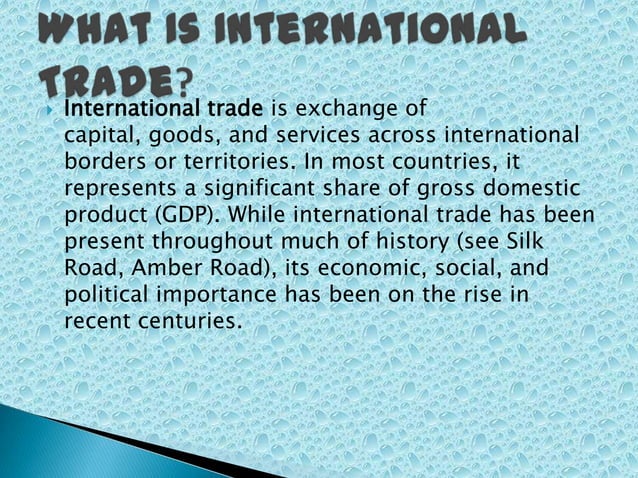 International trade in india | PPTX | Commodities | Economy