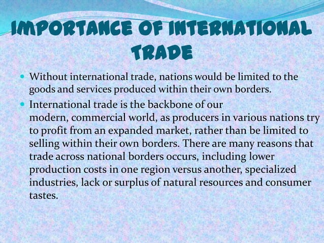 International trade in india | PPTX | Commodities | Economy