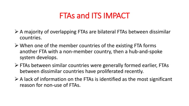 International trade law-- 'fta and its impact' | PPT
