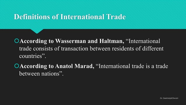 International trade ppt | PDF