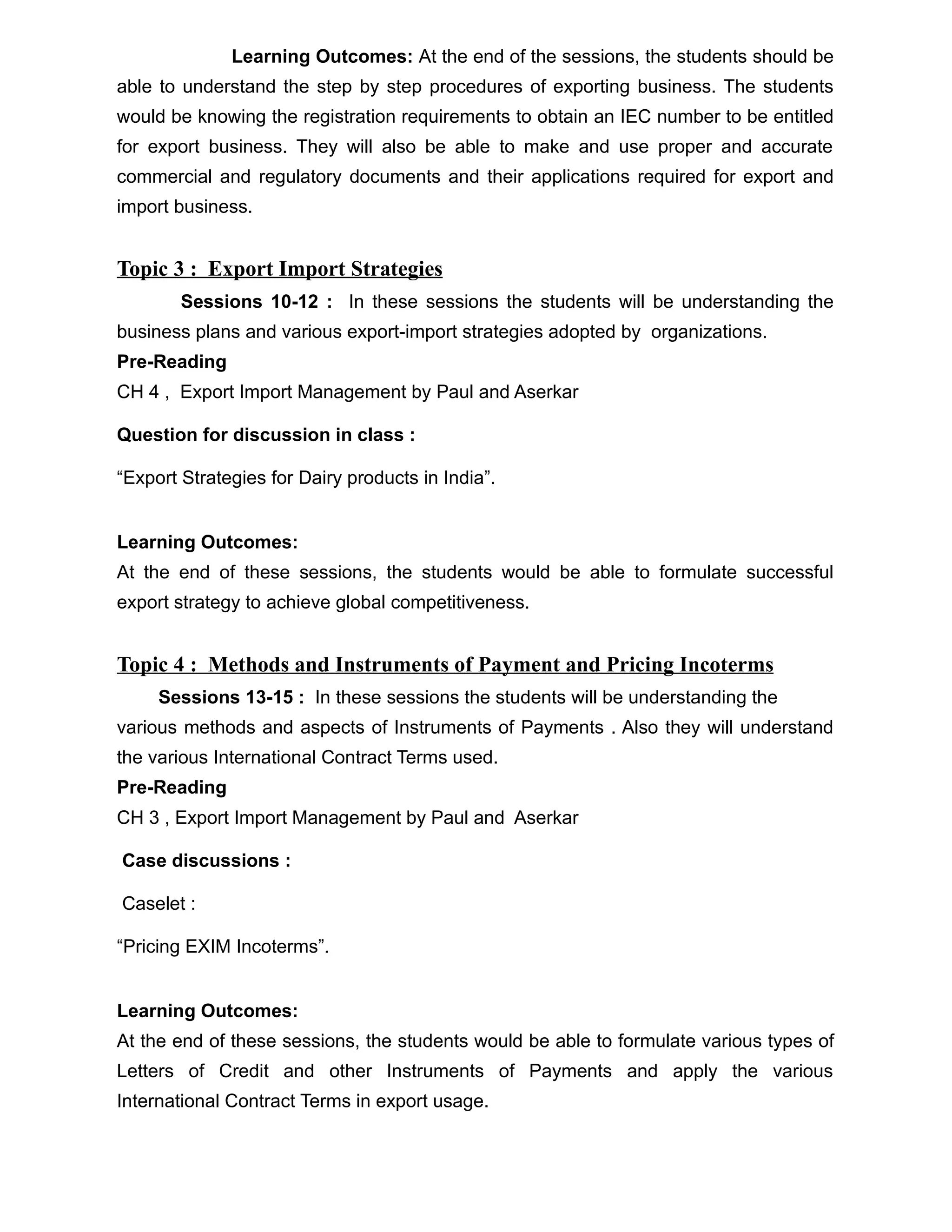 International trade procedures and documentation | DOC