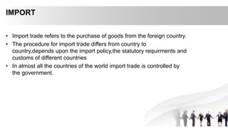 International trade scenerio of india's export$import | PPT