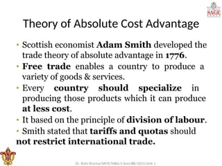 International Trade Topic IBE UNIT I IBE | PPT