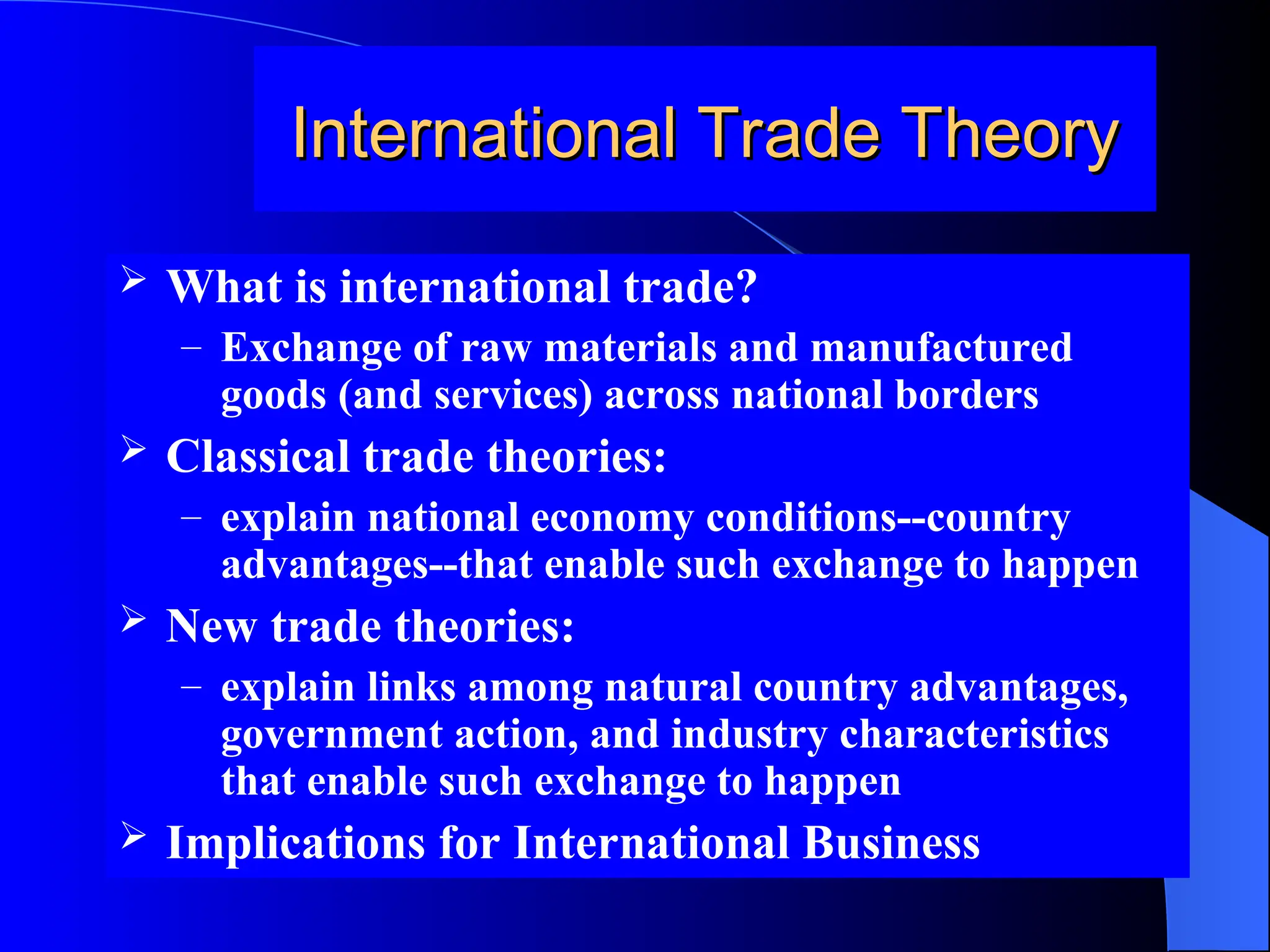 International Trade Theory For XII .ppt