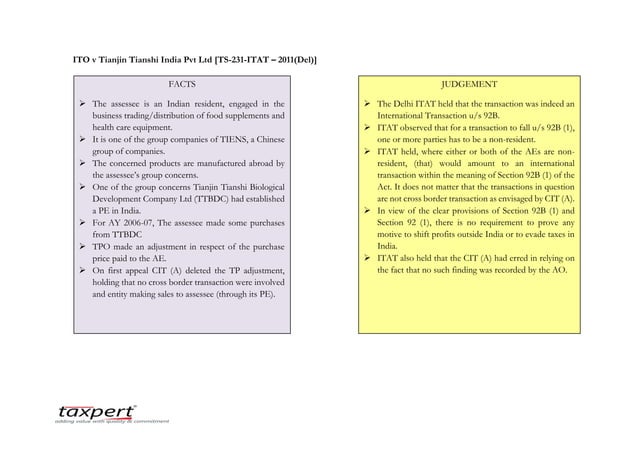 International transactions -Transfer pricing | PDF
