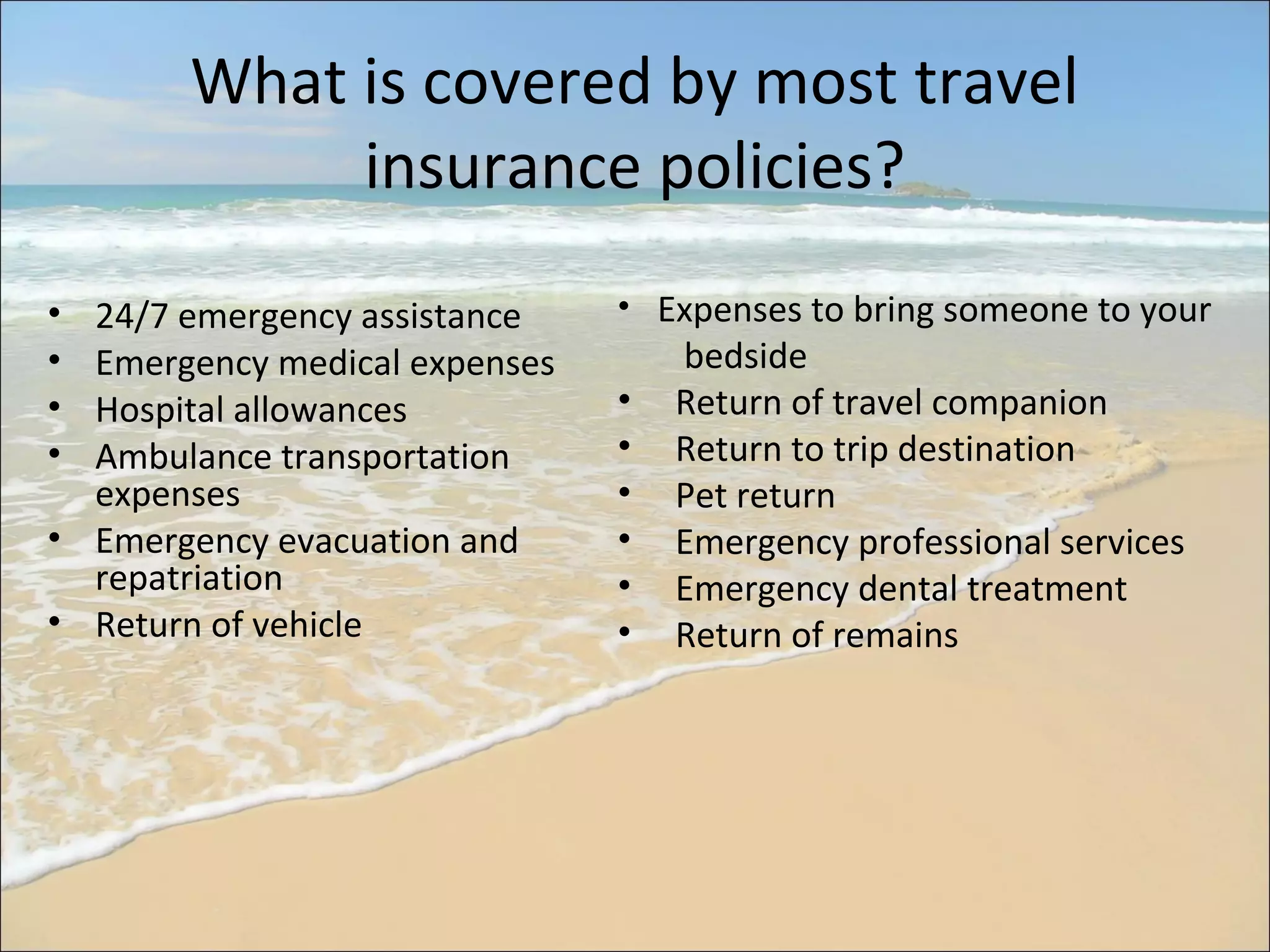 International Travel Insurance | PPT | Travel Insurance | Insurance