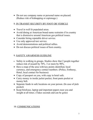International Travel Safety Tips | DOC