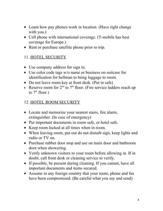 International Travel Safety Tips | DOC