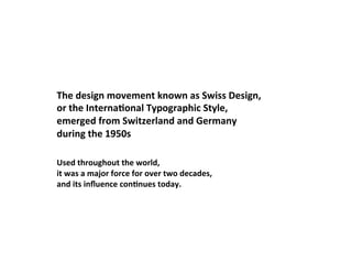 International Typographic Style | PDF