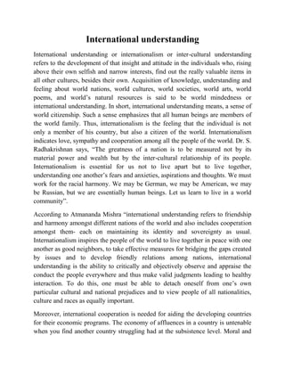 International understanding | PDF