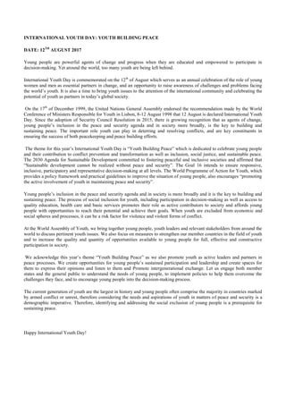 International youth day | PDF