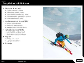 Internationell SEO - 12 lärdomar | PPT